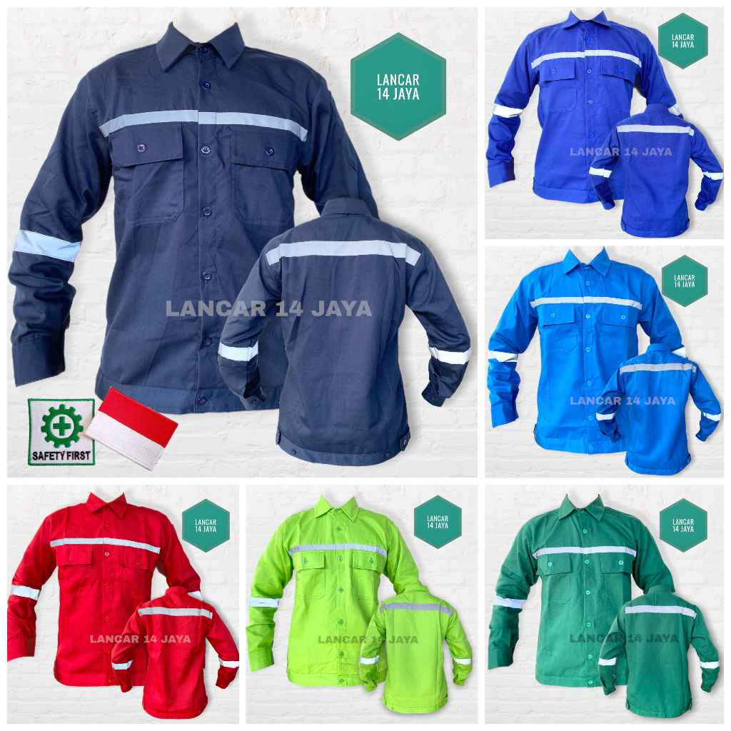 MERAH WEARPACK SAFETY TOP WORK UNIFORM LONG SLEEVE RED GREY | Shopee ...