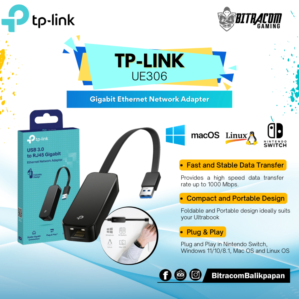 Usb to LAN TP-Link - UE306 - Gigabit Ethernet Adapter RJ45 USB to LAN ...