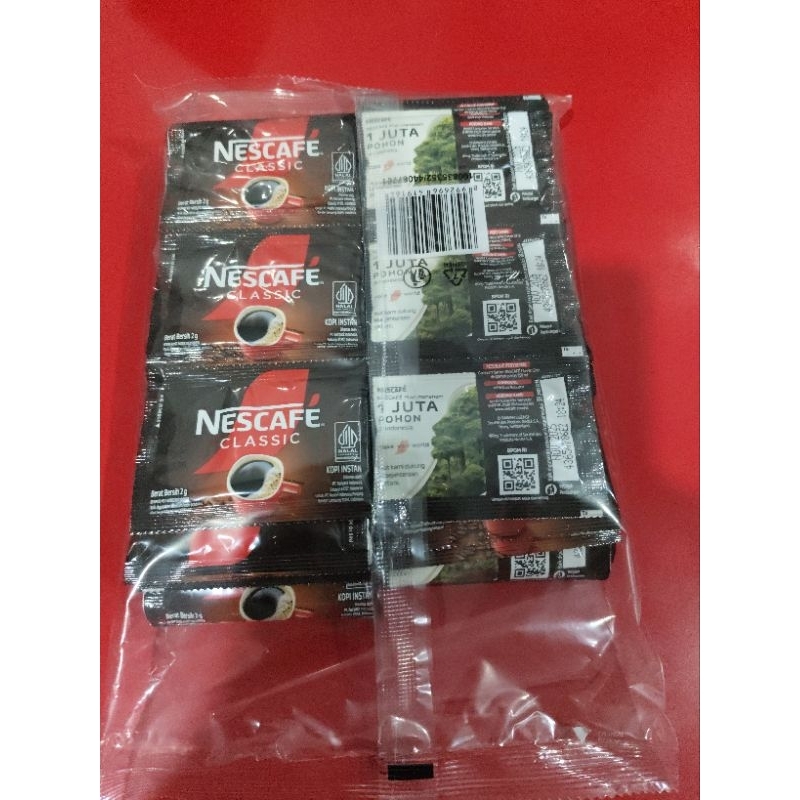 100% pure coffee Nescafe classic sachet 2 grams contains 60 sachets ...