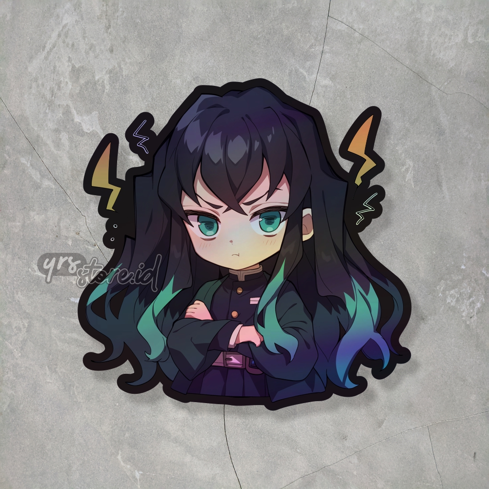 HP Muchiro Tokito Demon Slayer Hologram Anime sticker Size +- 7x7 cm ...