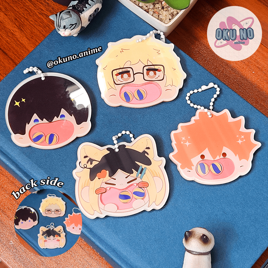 Haikyu (Haiku) Character with Ball Keycharm Acrylic Anime Keychain ...