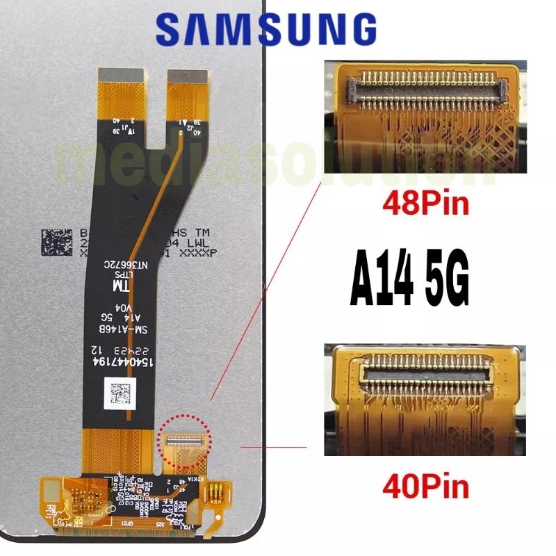 Samsung A14 5G LCD large socket A146B, A146F | Small socket A146P, A146U | Hd Plus full set ...