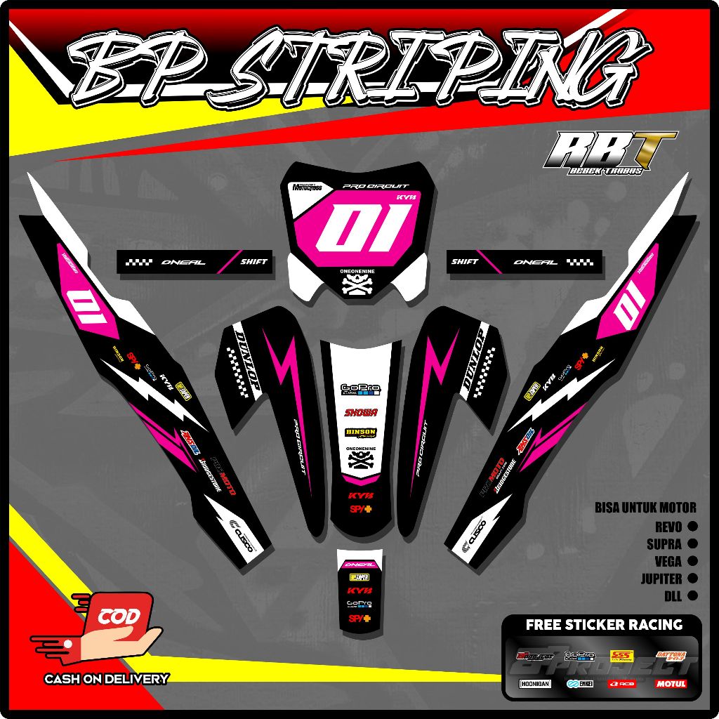 Rbt motorbike type striping Decal, full set, full body, laminated and ...