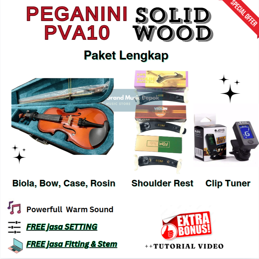 [Best In its class] Peganini Solid Wood PVA10 PVA 10 Violin (Student ...