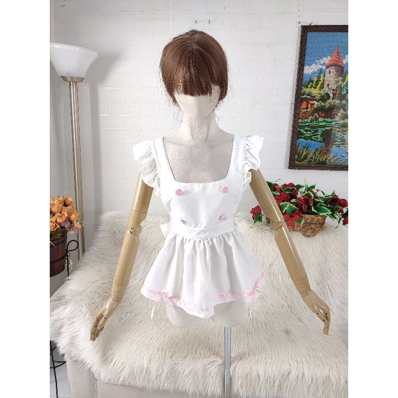 PUTIH Maid apron white apron costume maid costume apron | Shopee Malaysia