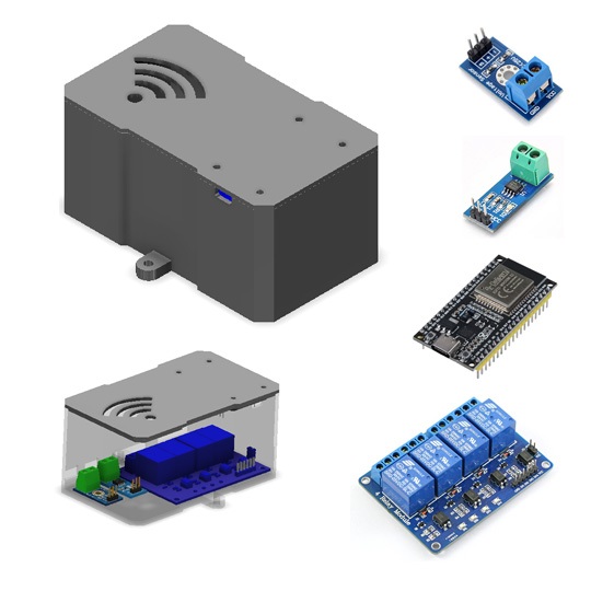 Case ESP32 SENSOR CURRENT ACS712 TEGANG SENSOR DC 0-25V RELAY MODULE 4 ...