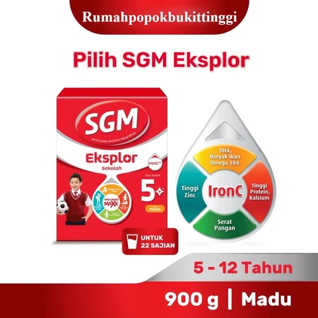 Sgm Eksplor 5+ with IronC Honey / Chocolate Flavored Milk Powder 900GR ...