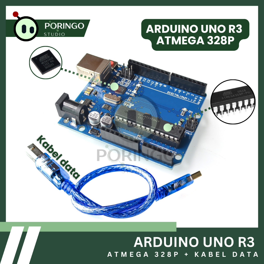 ARDUINO UNO R3 ATMEGA328P ATMEGA 16U2 + DATA CABLE | Shopee Malaysia