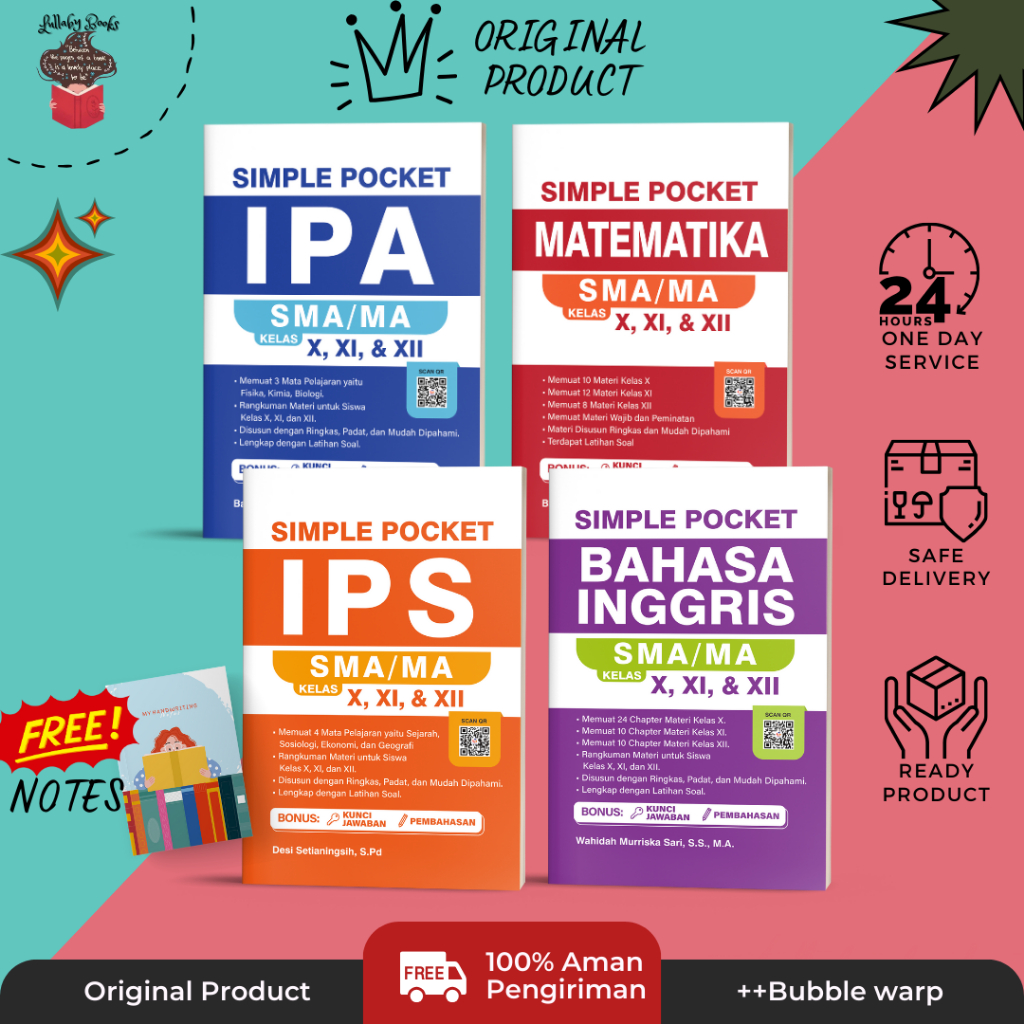 Study Book Package for SMA/MA CLASS X, XI, XII - SMA MATHEMATICS, SMA SCIENCE, ENGLISH AND IPS ...