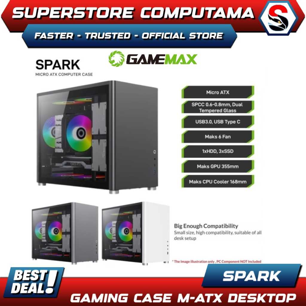 Gamemax Spark Micro ATX Desktop Gaming PC Case | Shopee Malaysia