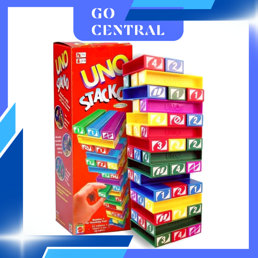 { Gc } UNO stacko Tower Board Game Toy Tower stacko Board Fun Game ...