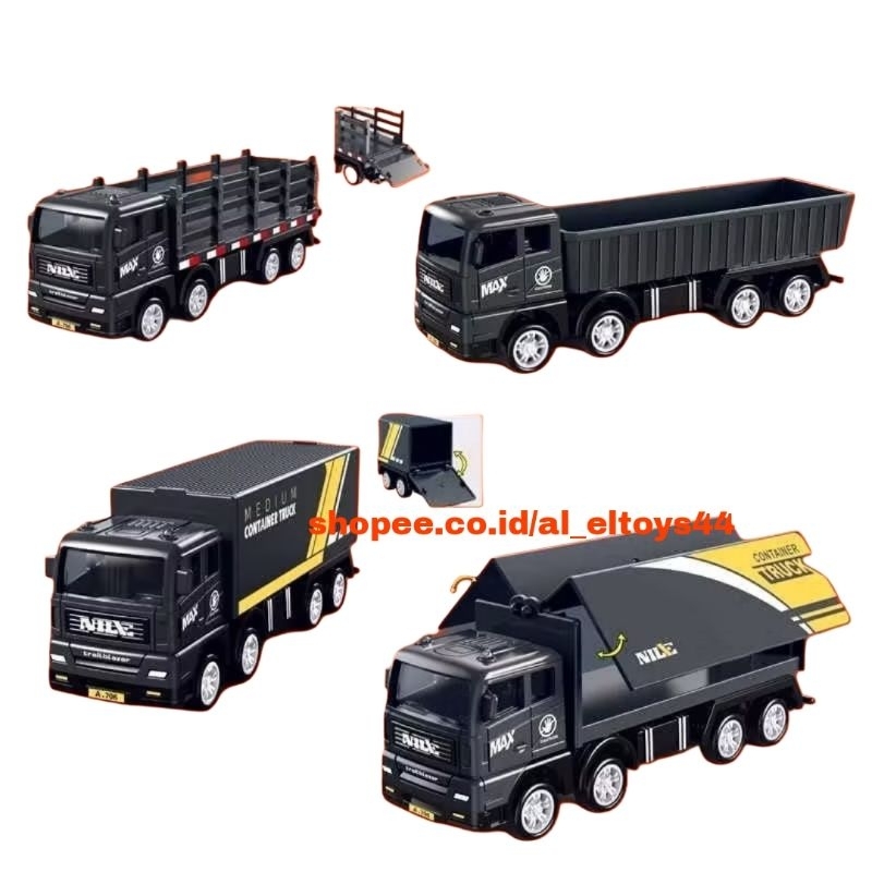 Medium Die Cast Container Truck Miniature Toy // Die Cast Truck ...