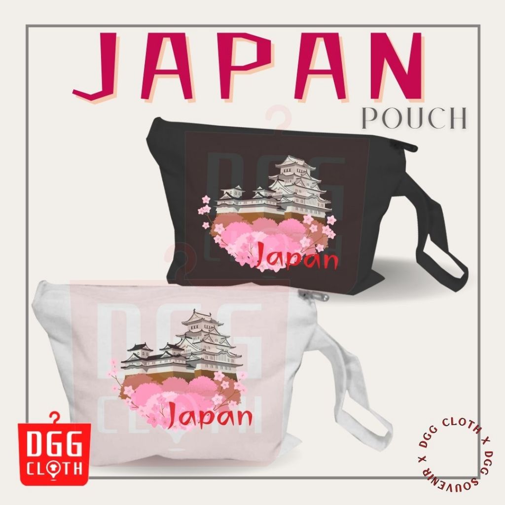 DGGCloth Japanese Pouch, Screen Printed Pouch by Japan Blacu Material ...