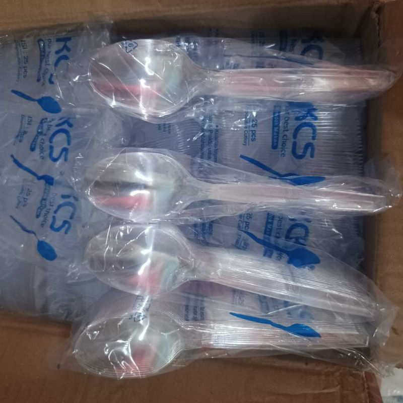 KCS Clear Long Plastic Tablespoon (Contains 25pcs) | Shopee Malaysia