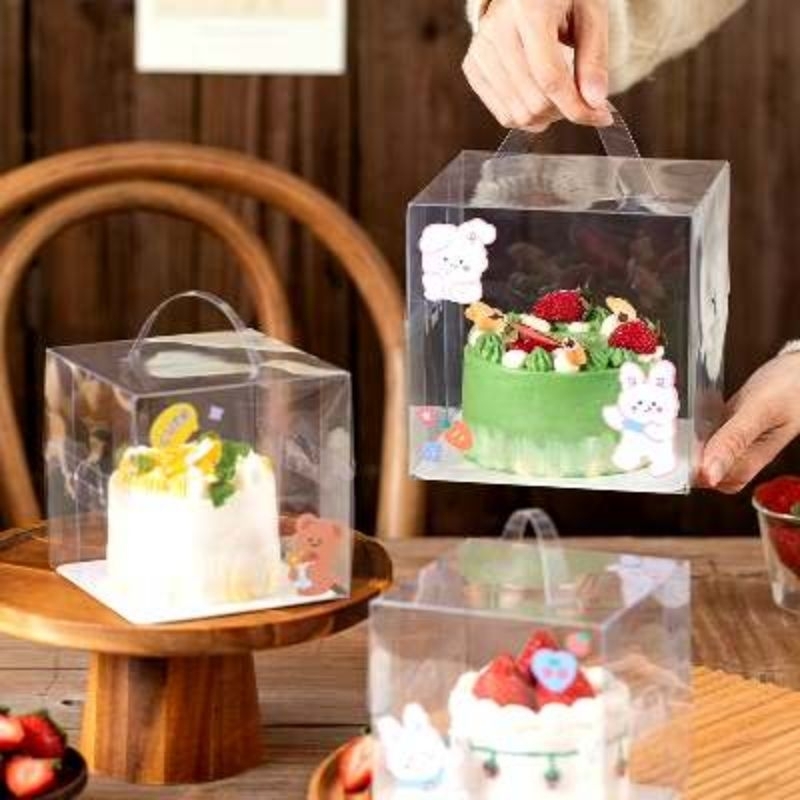 Mica box, 3/4/5/6 inch cake container - Transparent mica cake box ...