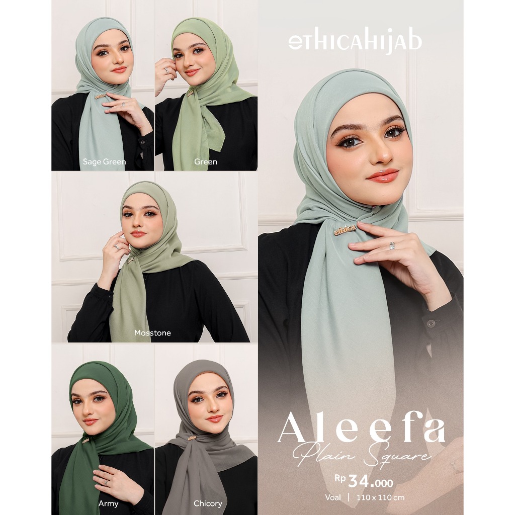 Ethica Hijab Aleefa Plain Square Rectangular Women (Type E) | Shopee Malaysia
