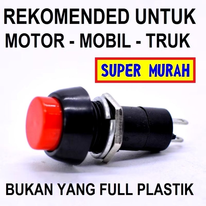 PUSH ON TOMBOL LARGE ROUND ON OFF PUSH SWITCH ON OFF BUTTON TOGGLE AC AND DC LED CAR MOTORCYCLE ...