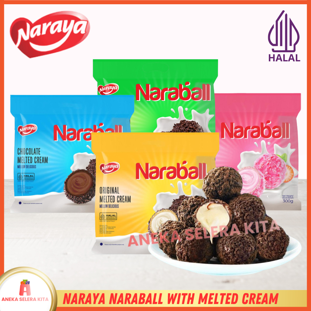 Naraya Naraball Wafer Melted Cream Original, Chocolate, Strawberry ...