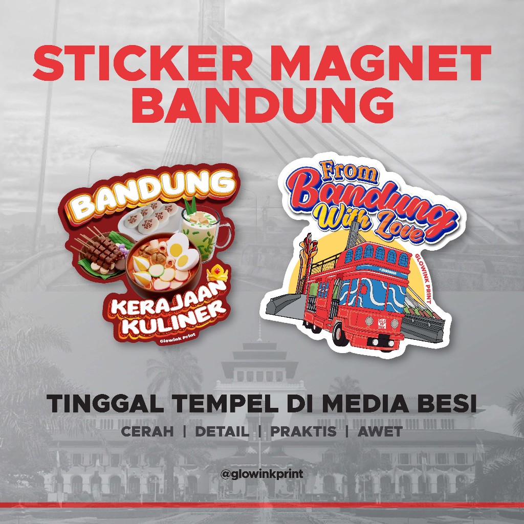 Bandung Theme Magnet Stickers, Fridge Magnets, Bandung Theme Fridge ...