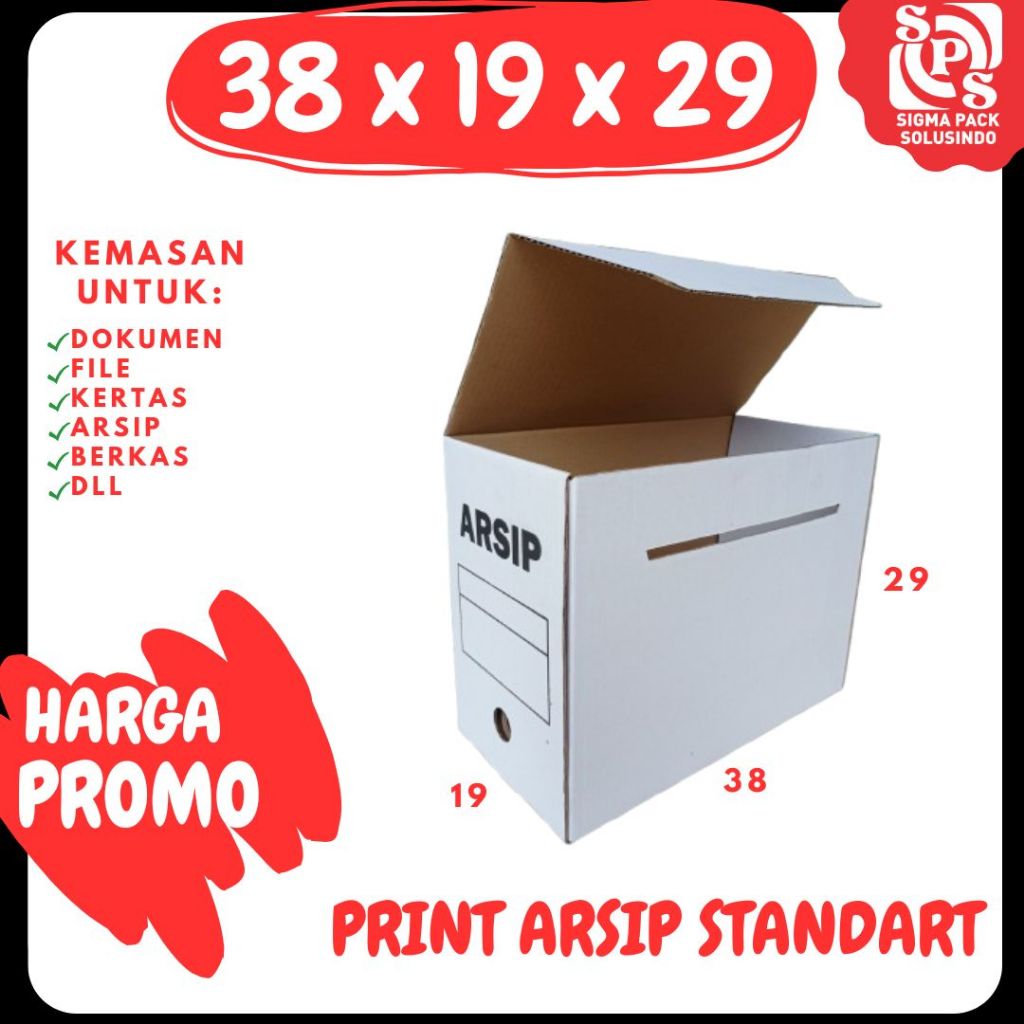 Standard Print Archive box 38x19x29 White Cardboard Archive File ...