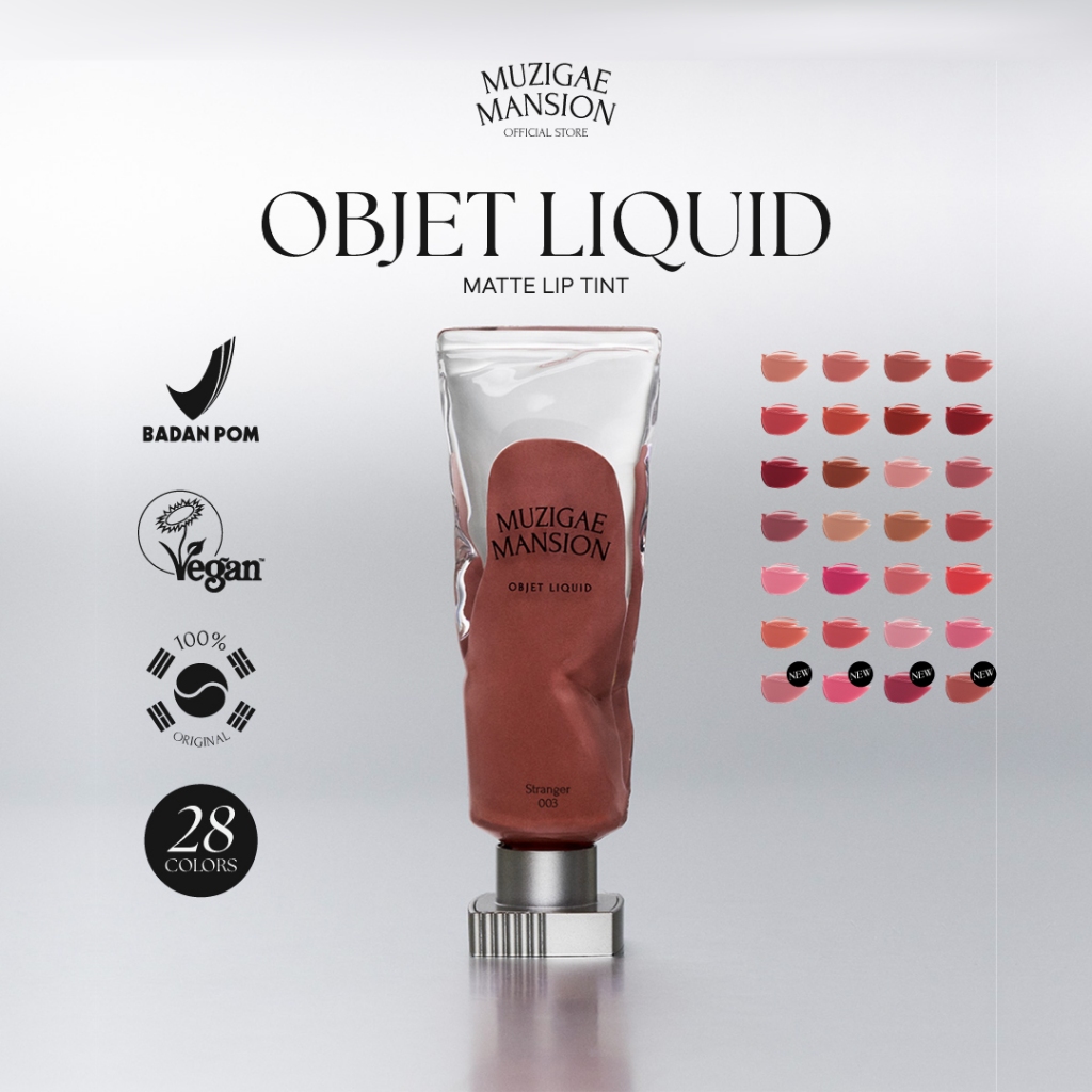 MUZIGAE MANSION Objet Liquid LIP -28 Shades LIP CREAM KOREA VEGAN LIP ...