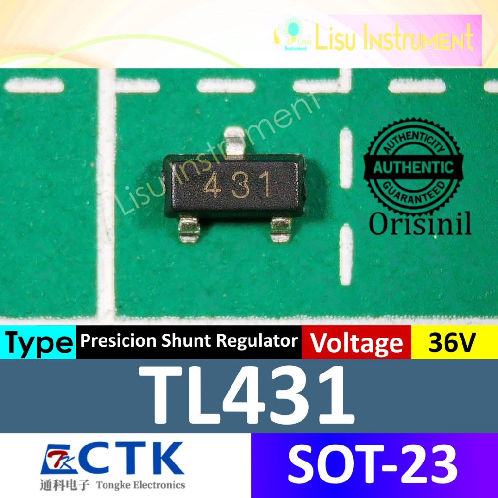 TL431 0.1A 36V Adjustable Accurate Reference Source 431 SOT-23 CTK Electronics | Shopee Malaysia