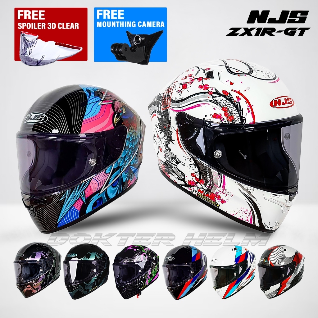 NJS ZX-1R GT Motif Helmet-ORIGINAL NJS ZX1R GT Motif Full face Helmet ...