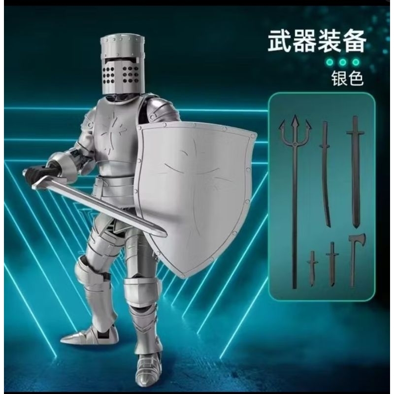 Titan Dummy 13 Medieval Knight Action Figure Toy, Silver, Full ...