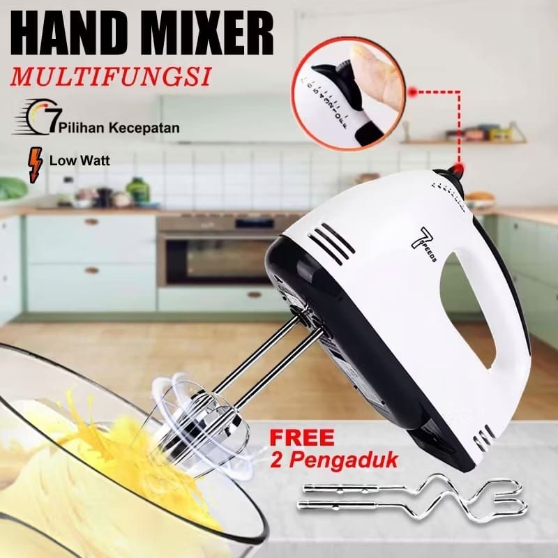 7 Speed Electric Hand Mixer 7 Level Automatic Mixer Egg Beater Free 2 ...