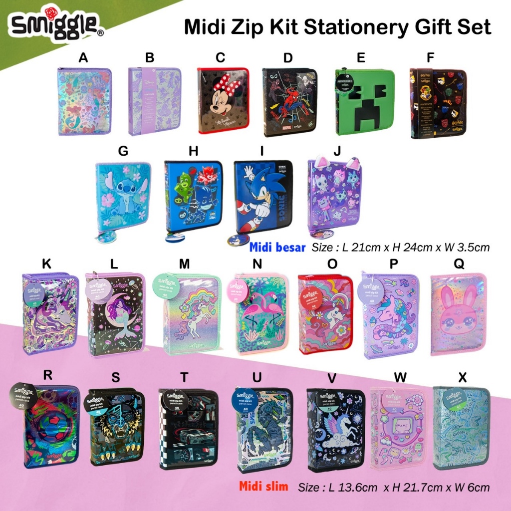 SMIGGLE Midi Zip Kit Stationery Gift set | Shopee Malaysia