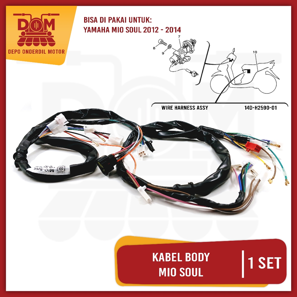 Mio Soul 115 Body Cable (TOKAIDO) Harness Wire Cable Complete Main Body ...