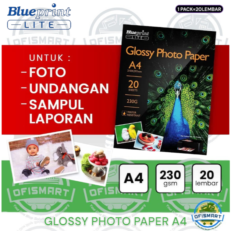 Blueprint Lite A4 Glossy Photo Paper A4-230-20 Photo Paper | @ 1Pack=20 ...