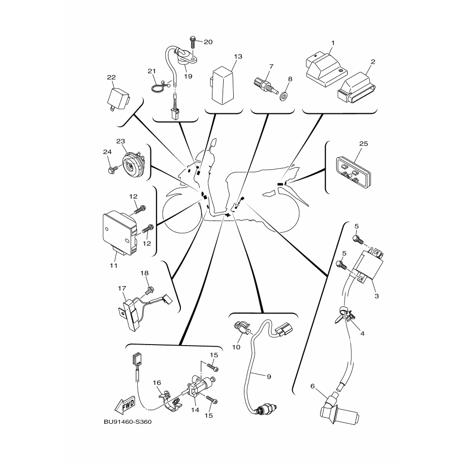ECU CDI (Engine Control Unit)YAMAHA XEON RC SOUL GT 125 1LB-H591A-01 ...
