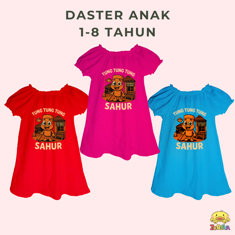 Tung Tung Sahur Children's Dress 1 - 8 Years Sleeve Model / Zoraya ...