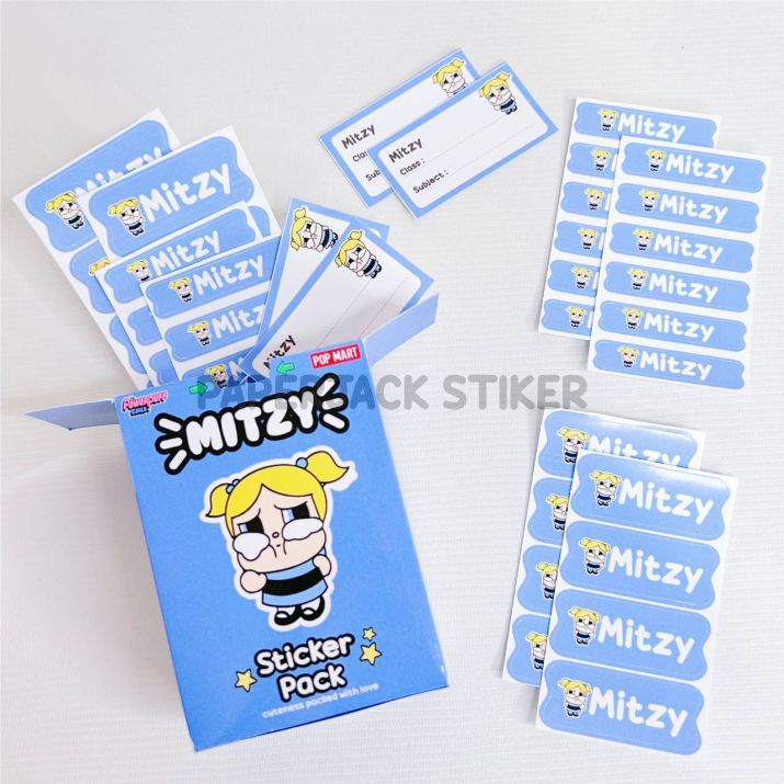 Custom Waterproof Name Sticker Package 1 Pack PPG Cry Baby Bubble Theme ...