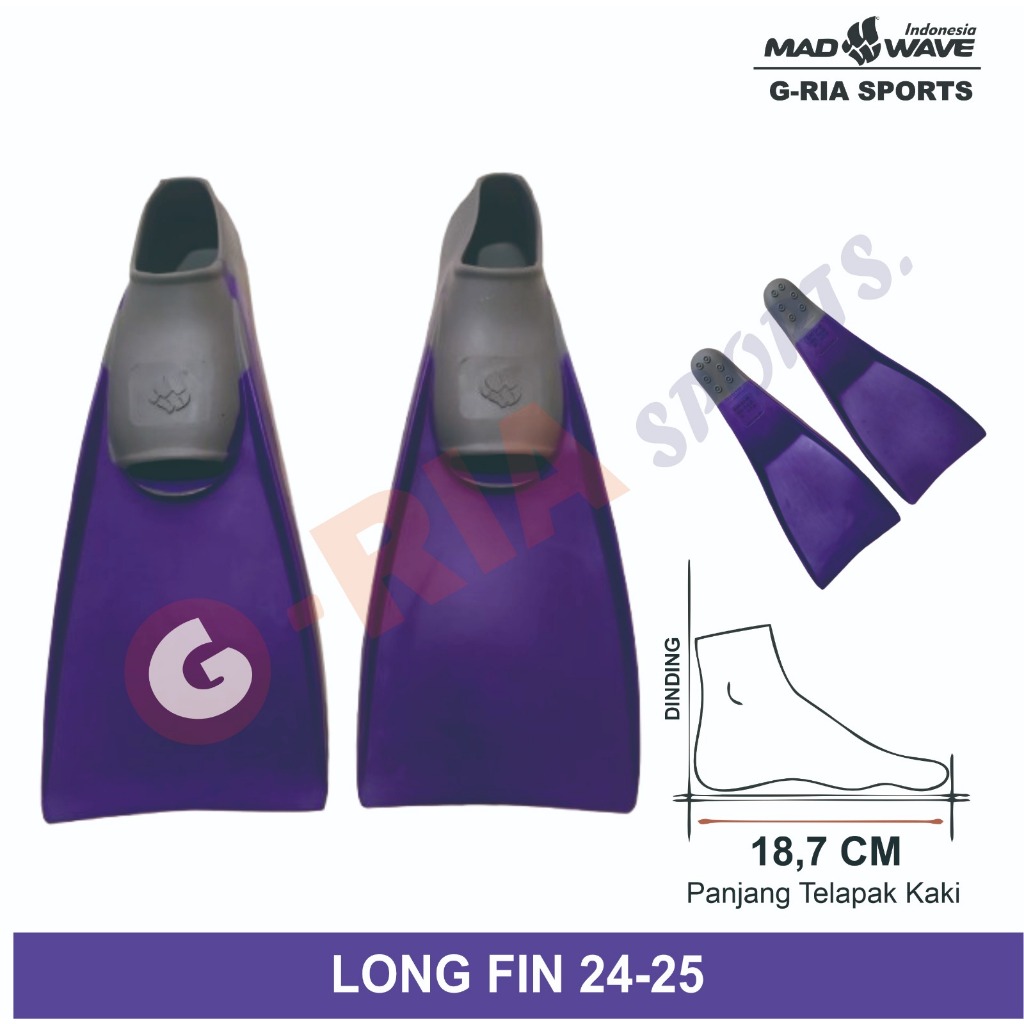 Mad Wave Long Fin Standard Beginner Size 24-25 (Long Fin model ...