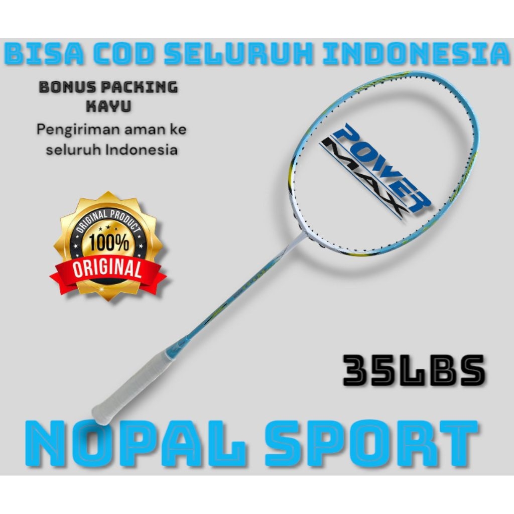 ORIGINAL POWERMAX BADMINTON RACKET 35LBS | Shopee Malaysia