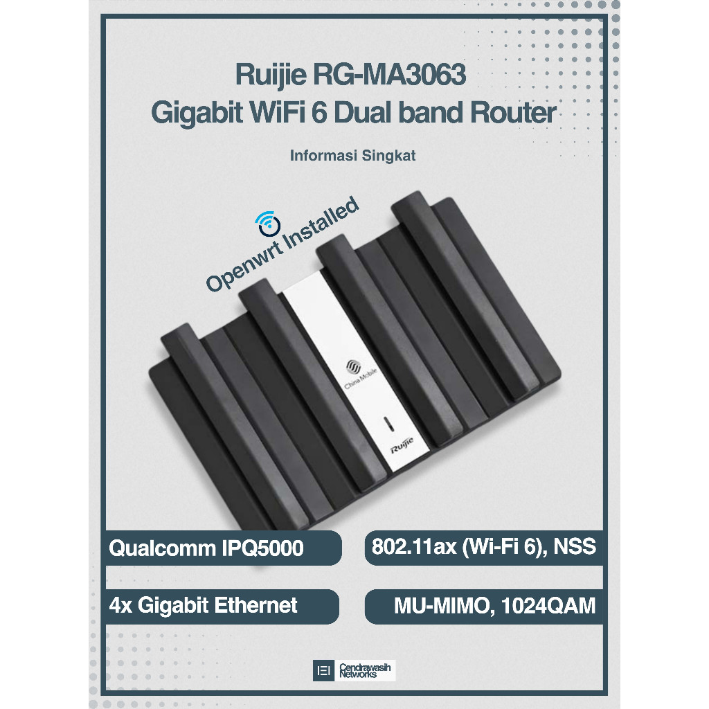 Ruijie RG-MA3063 AX3000 WiFi6 Dual Band Gigabit | AX 3000 Openwrt ...