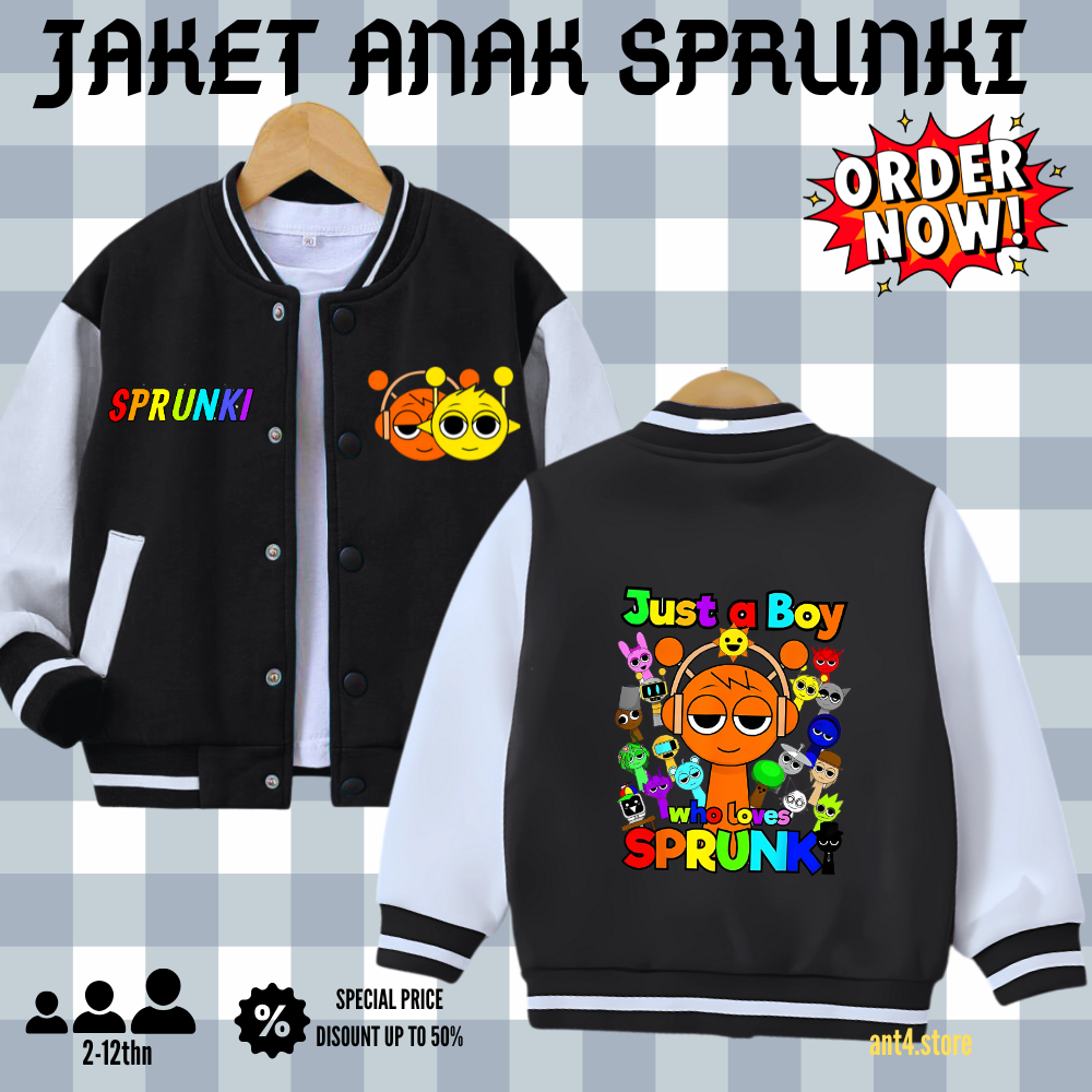 SPRUNKI CHILDREN'S JACKET BASEBALL & VARSITY JACKET HOODIE FOR BOYS ...