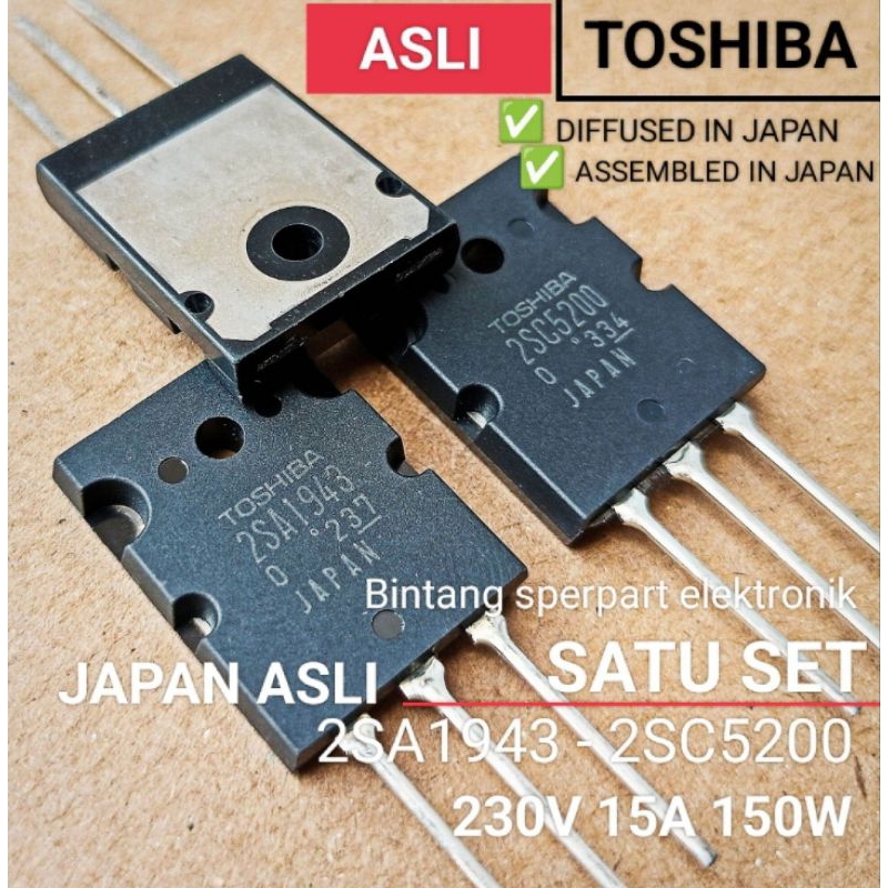TOSHIBA 2SA1943 2SC5200 ORIGINAL JAPAN (ONE SET) Transistor 2SA1943 ...