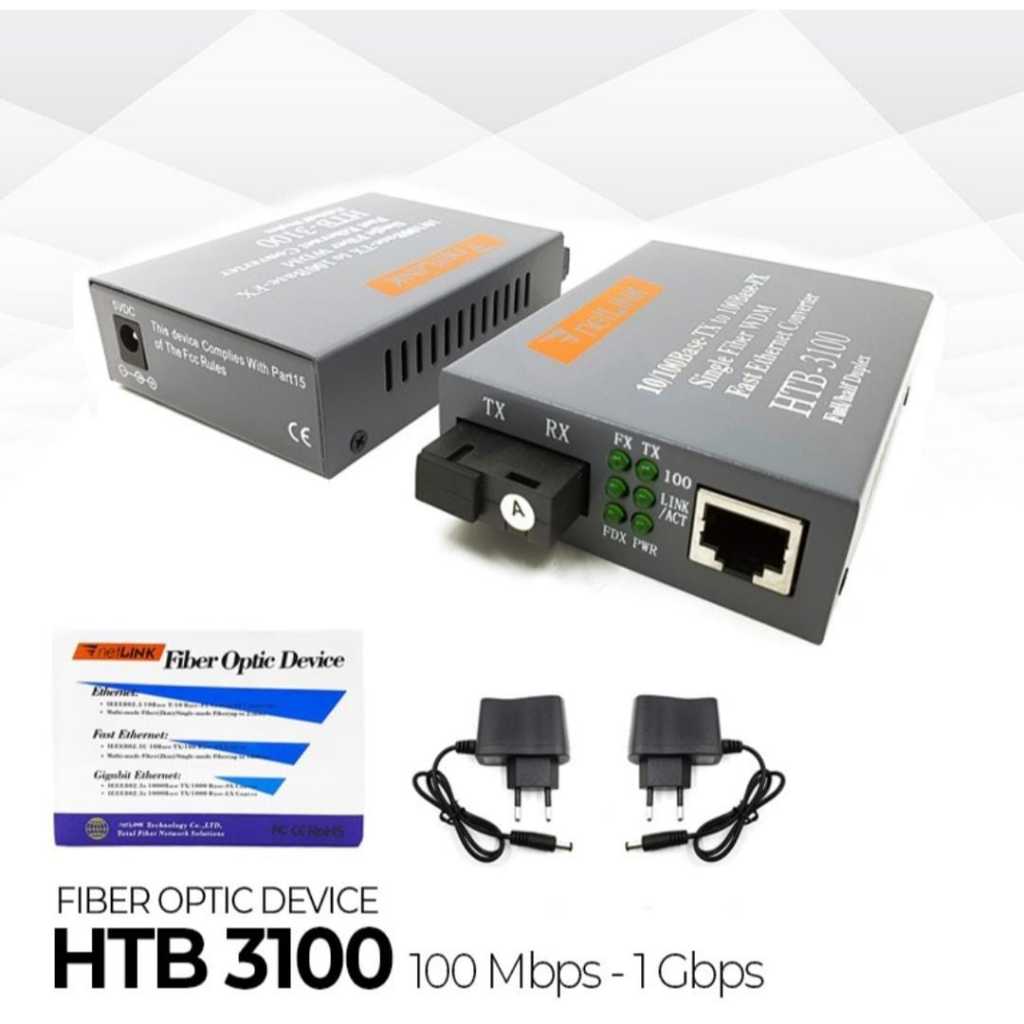 Netlink Htb 3100 Gigabit 1000 A and B Converter Fo Fiber Optic Device ...