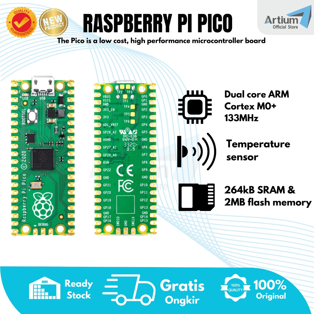 Raspberry Pi Pico | Microcontroller RP2040 | Rpi Pico 1 | Shopee Malaysia