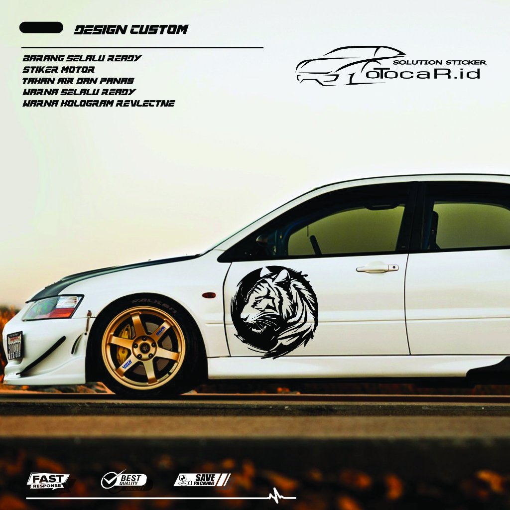 MESIN Tiger Head Stickers Car Stickers Engine Hood Stickers for All ...