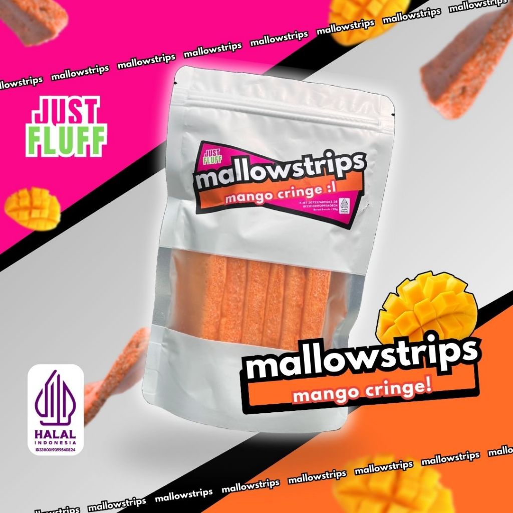 Mallow Strips Mango Cringe JustFluff Marshmallow [HALAL] | Shopee Malaysia