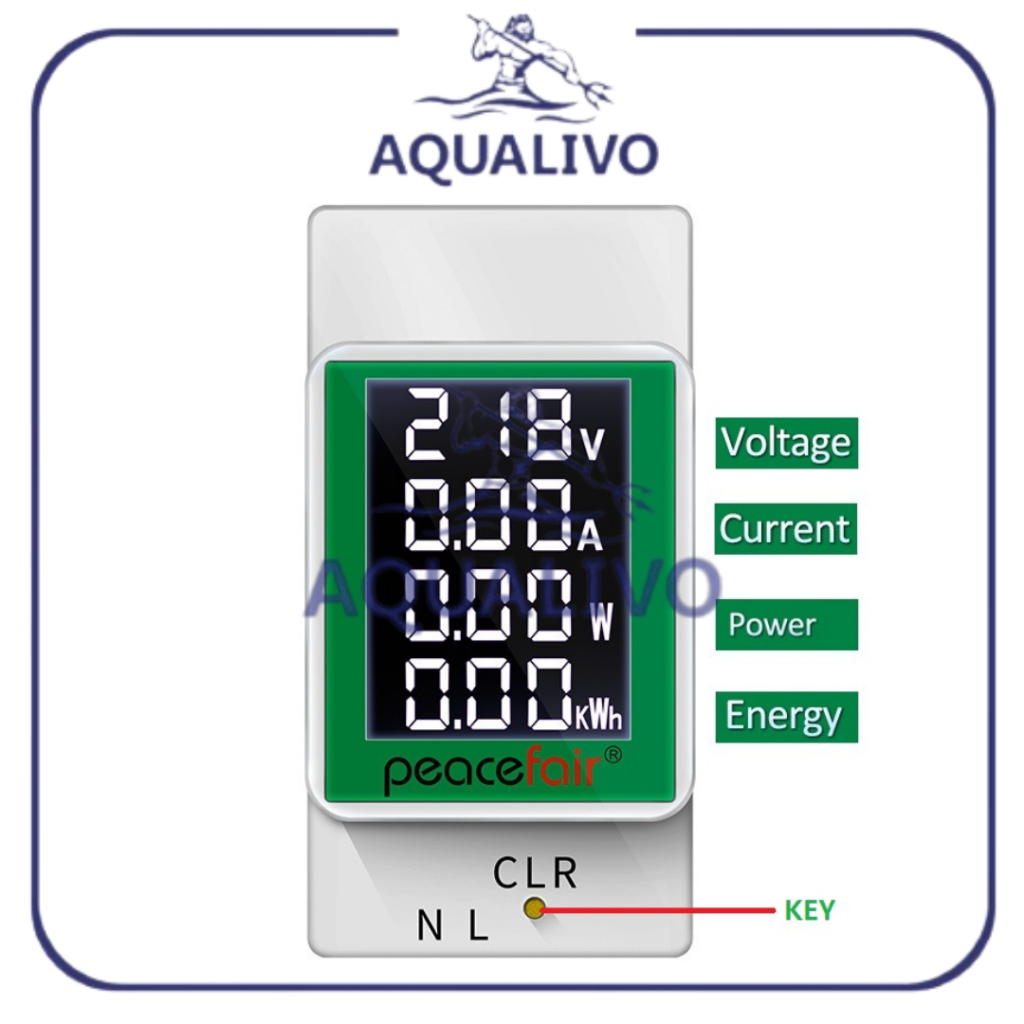 Power Meter PZEM-008 AC Din Rail MCB Digital Kwh Watt Energy Meter 0 ...