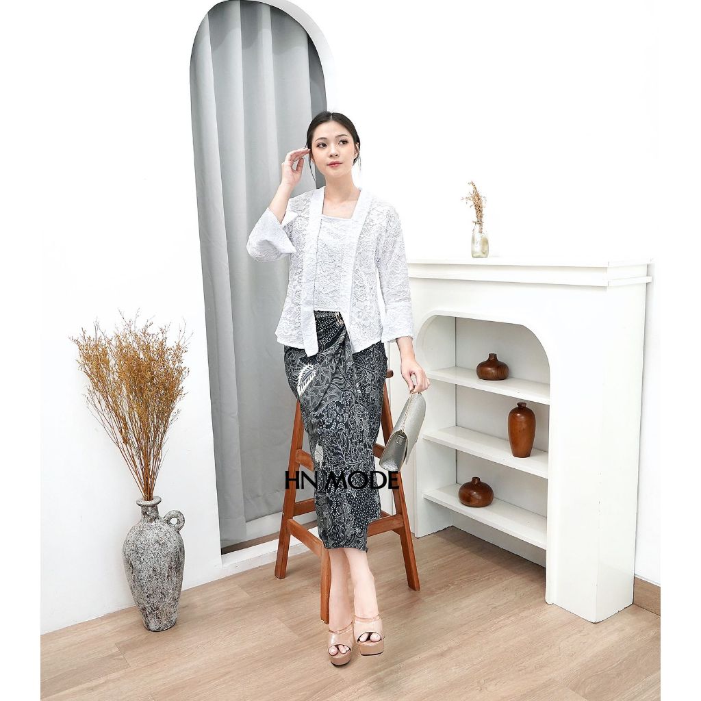 Short kutubaru kebaya suit mix wrapped skirt / modern kebaya ...