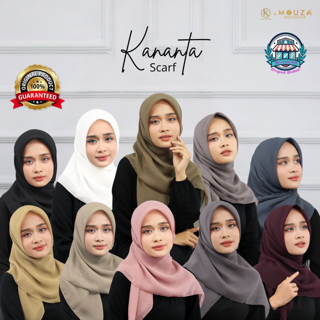 Mouza Hijab Rectangular Kananta Scarf 肖 Contemporary Premium Soft ...