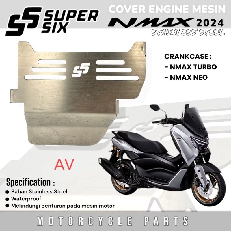 MESIN Super SIX Stainless Steel ENGINE Cover Protector ENGINE NMAX ...