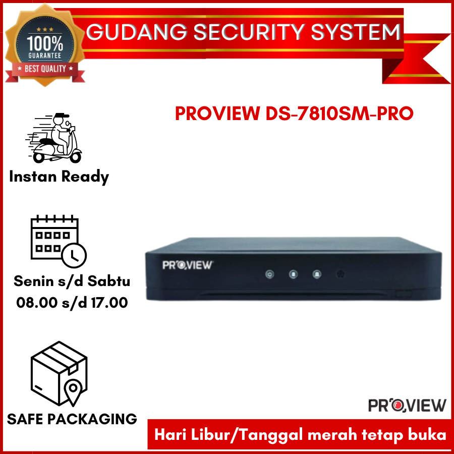 Proview NVR DS-7810SM-PRO 10CH 4K NVR UP TO 8MP H.265 1HDD UP TO 14MP ...
