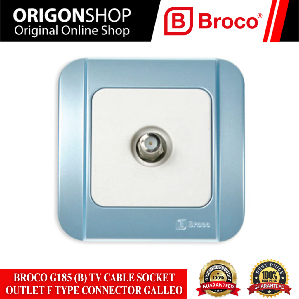BROCO G185 (B) TV Cable Socket Outlet F Type Connector Galleo | Shopee ...
